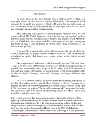 Lifi Seminar Report Full | DOCX