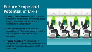 How li fi technology is working is being presented. | PPT