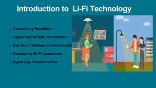 How li fi technology is working is being presented. | PPT