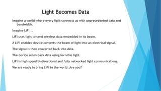@Paper Presentation on Li-Fi (light fidelity system) | PPT