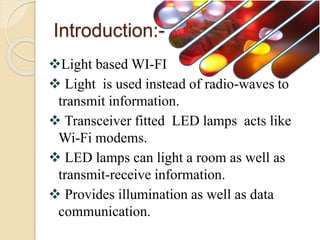 Lifi(light fidelity) | PPTX