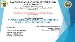 UNDERWATER AUDIO AND DATA TRANSMISSION SYSTEM USING Li-Fi TECHNOLOGY | PPTX