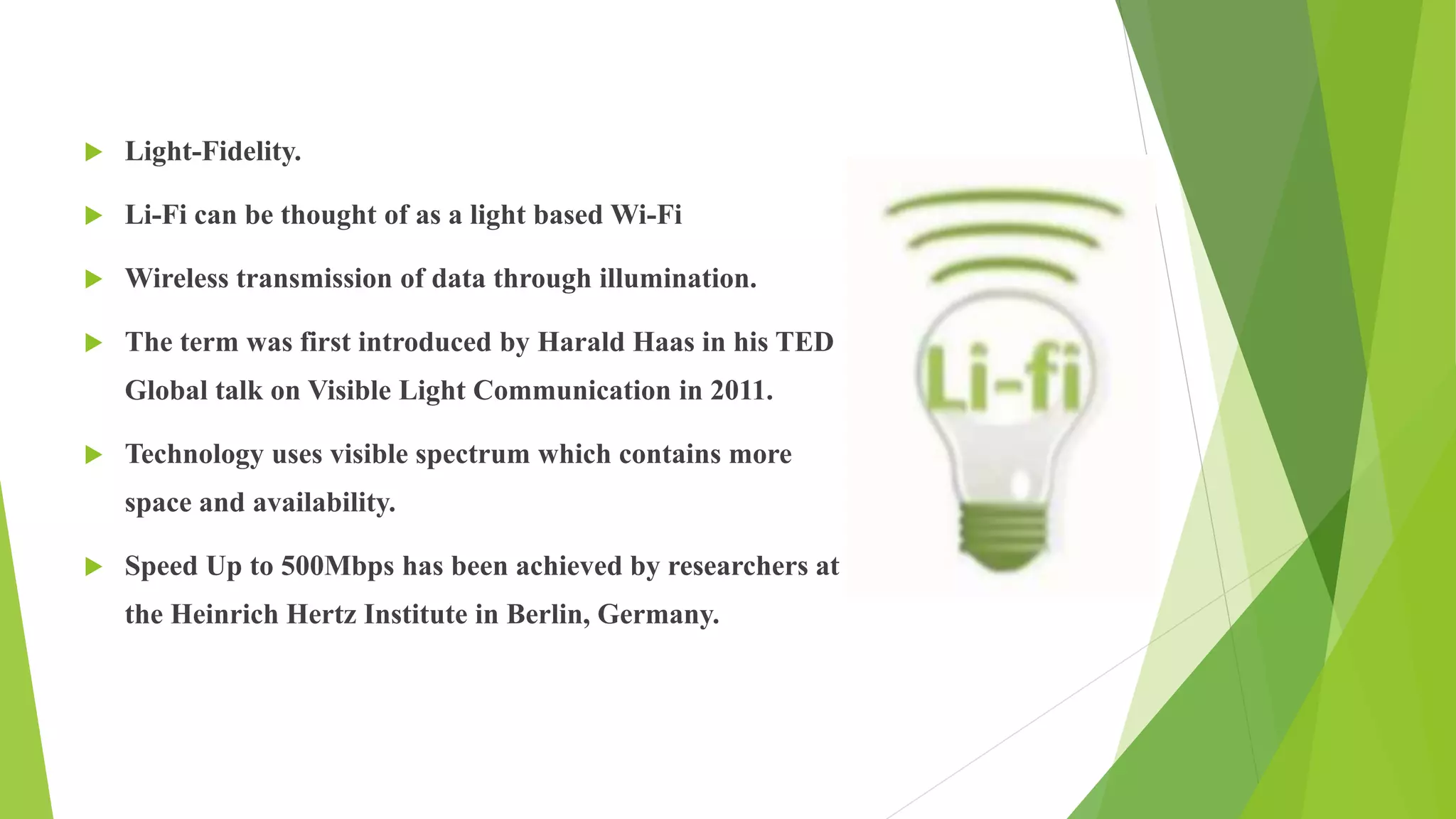 Li-Fi based home automation solution | PPTX