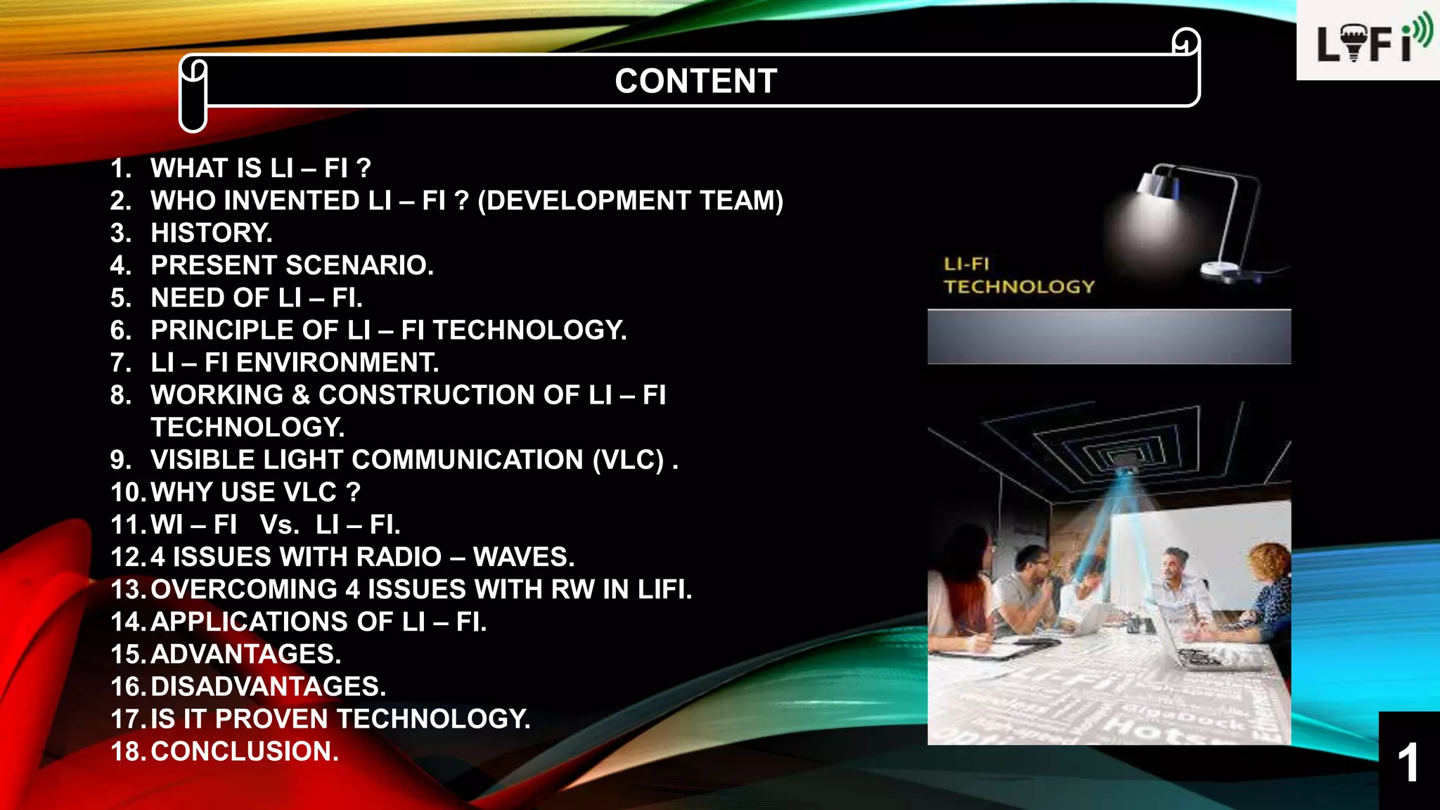 Lifi Technology (By Shashwat Sharma) | PPT
