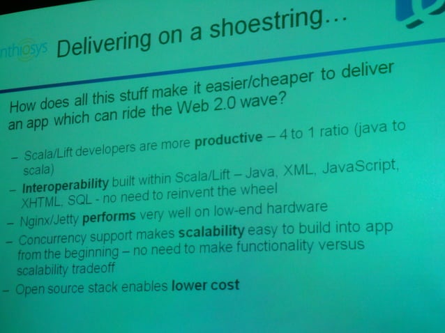 Lift web framework and Scala programming language talk | PPT