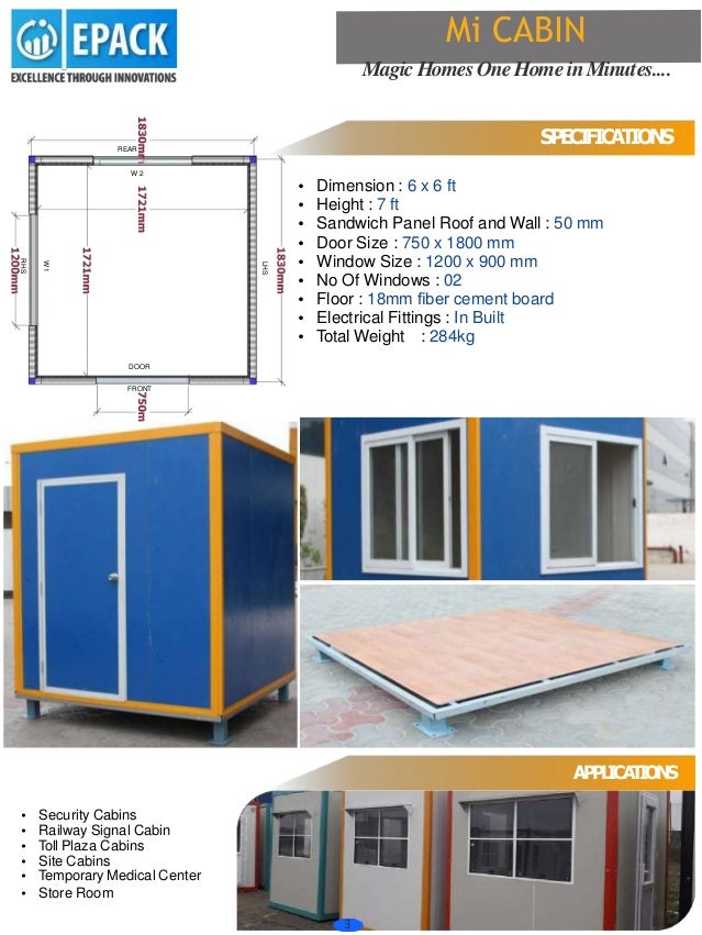 Liftable Portable Cabin - EPACK Prefab | PPTX | Home Improvement | Home ...