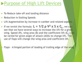 Lift Augmentation Devices Or High Lift Devices | PPTX