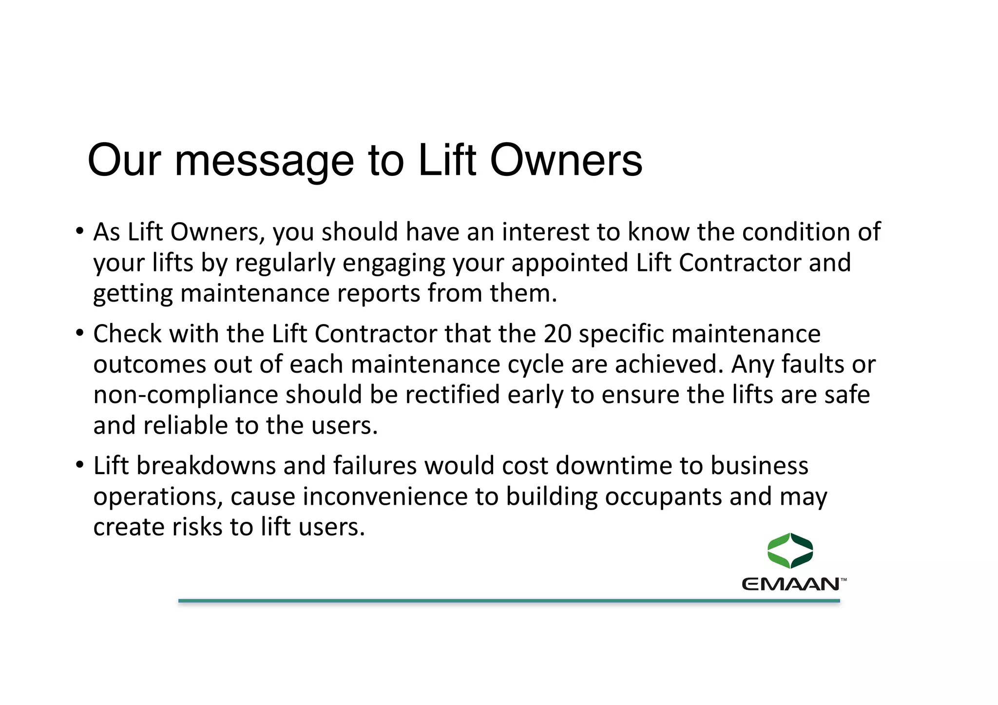 Lift: Common faults found during inspections | PDF