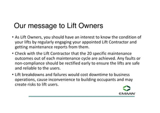 Lift: Common faults found during inspections | PDF