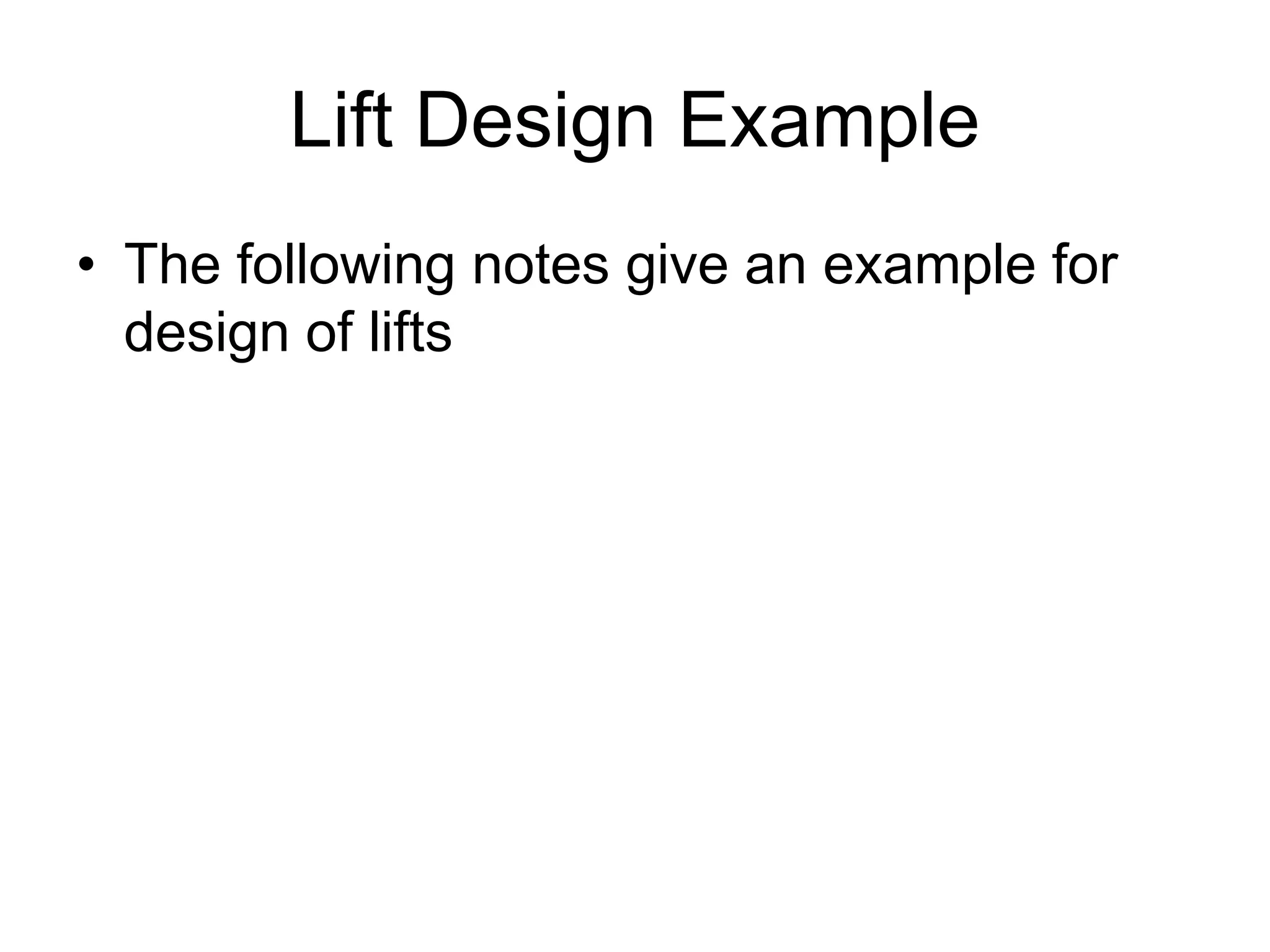 Lift design | PPT