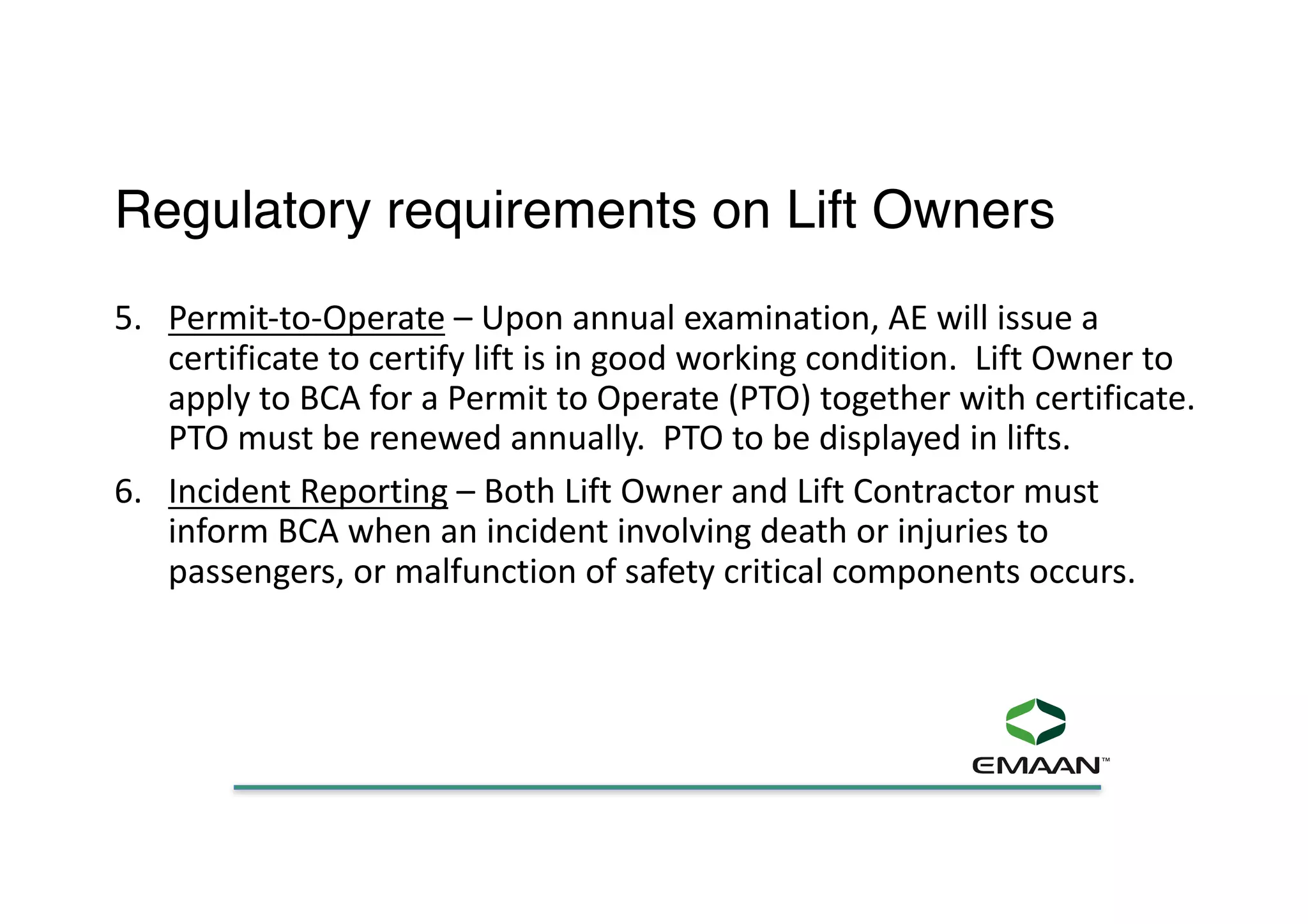 Lifts & Escalators: What Owners should know about the Law | PDF