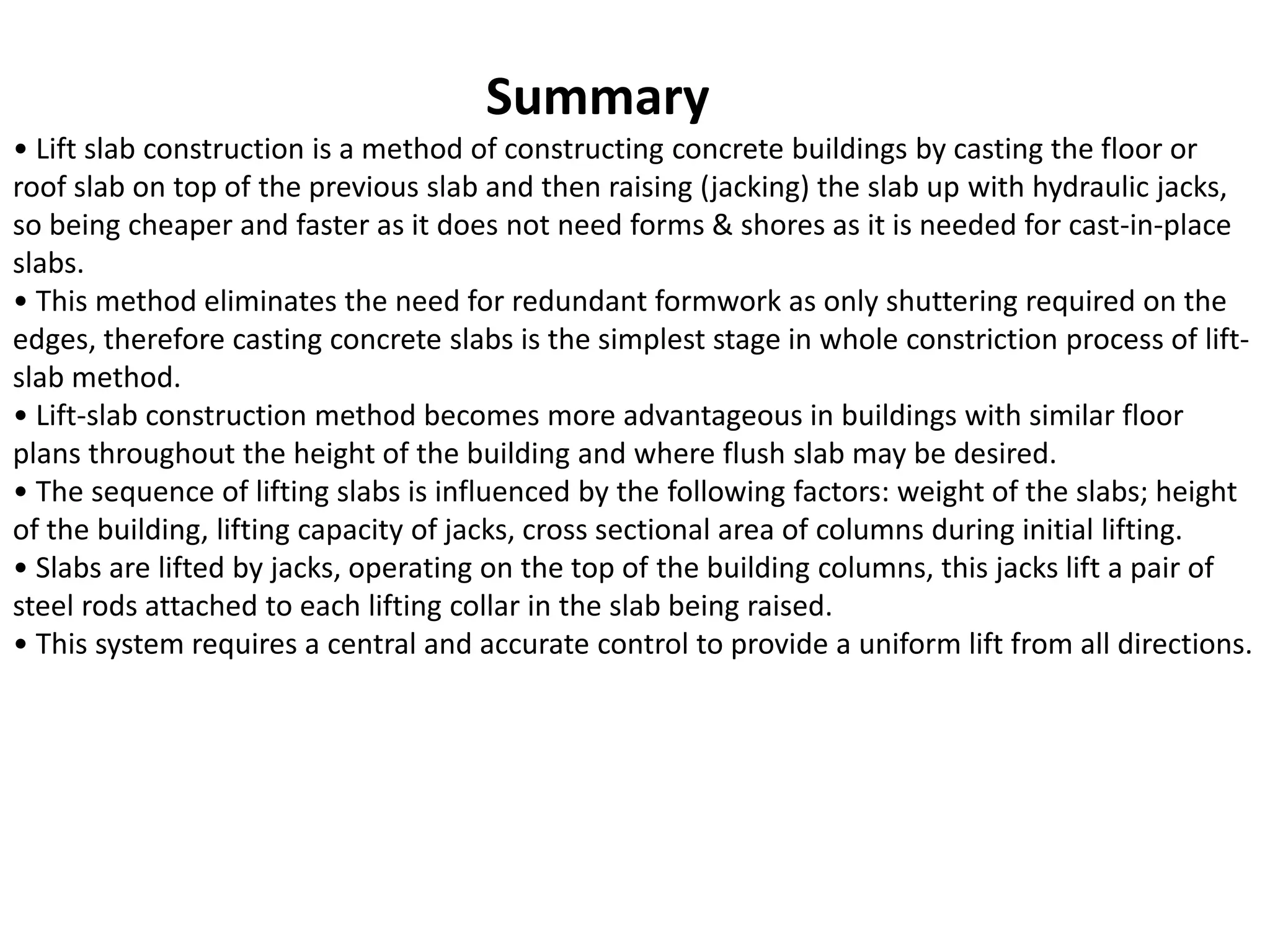 Lift form slab construction | PPTX