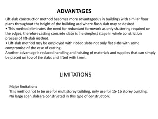 Lift form slab construction | PPTX