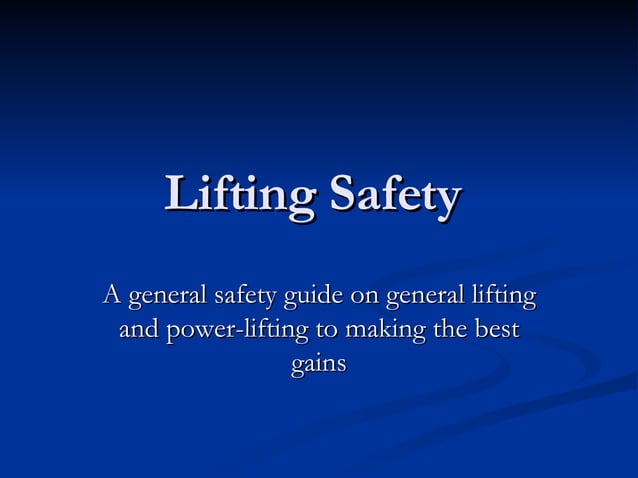 Lifting Safety | PPT