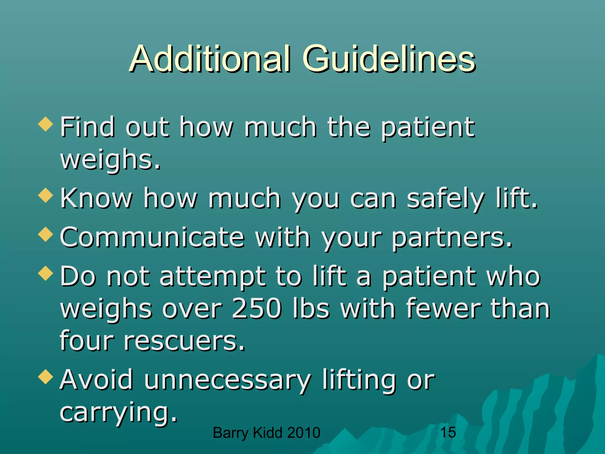 Lifting and moving patients | PPT