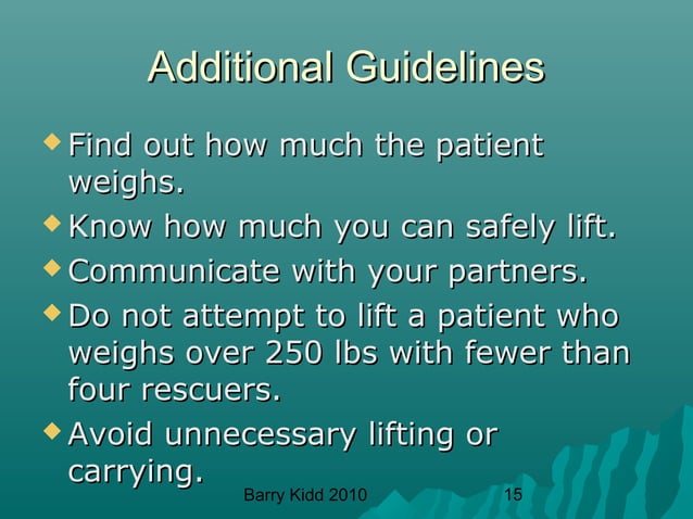 Lifting and moving patients | PPT | First Aid | Injuries