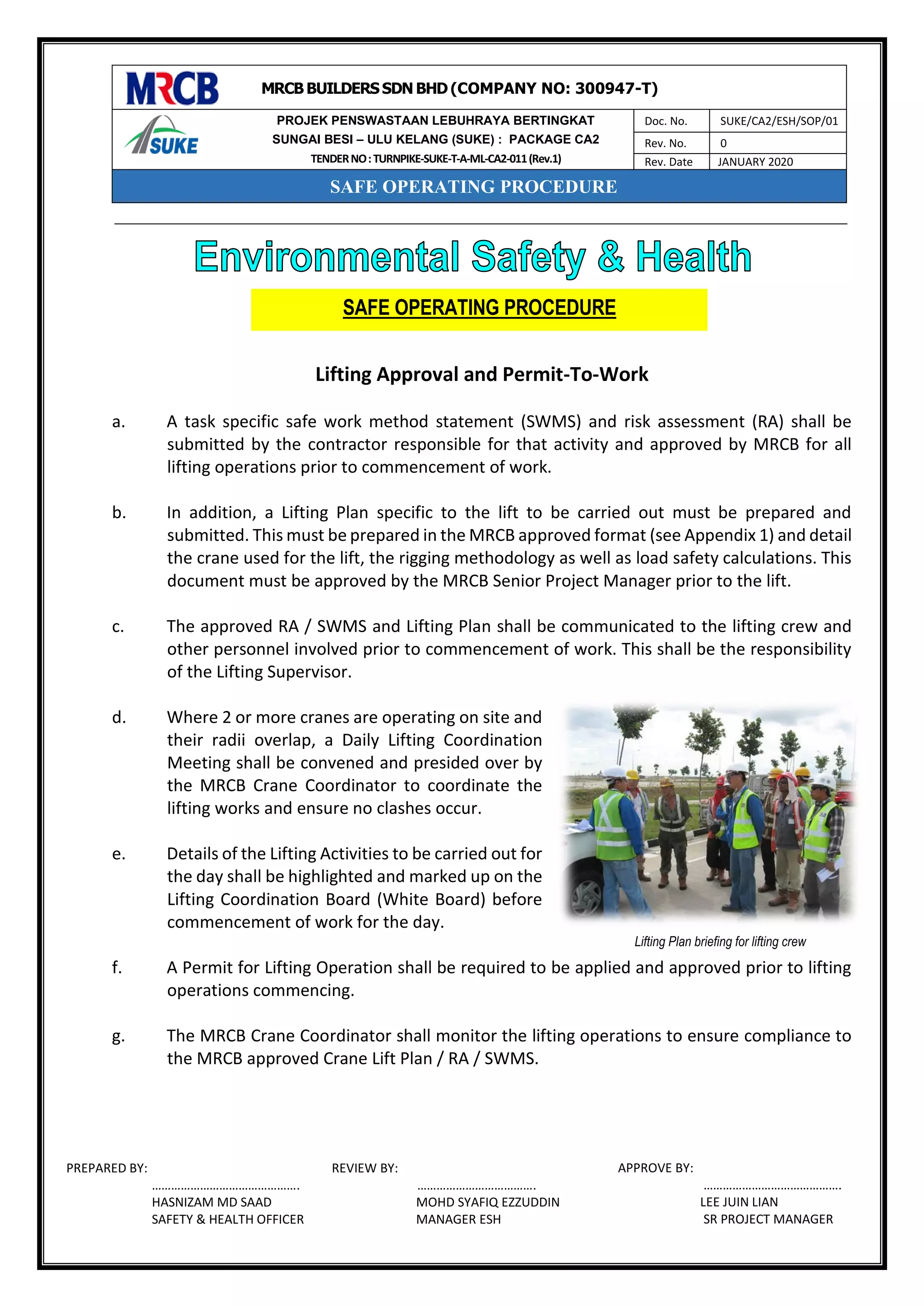 Lifting approval and permit to-work | PDF