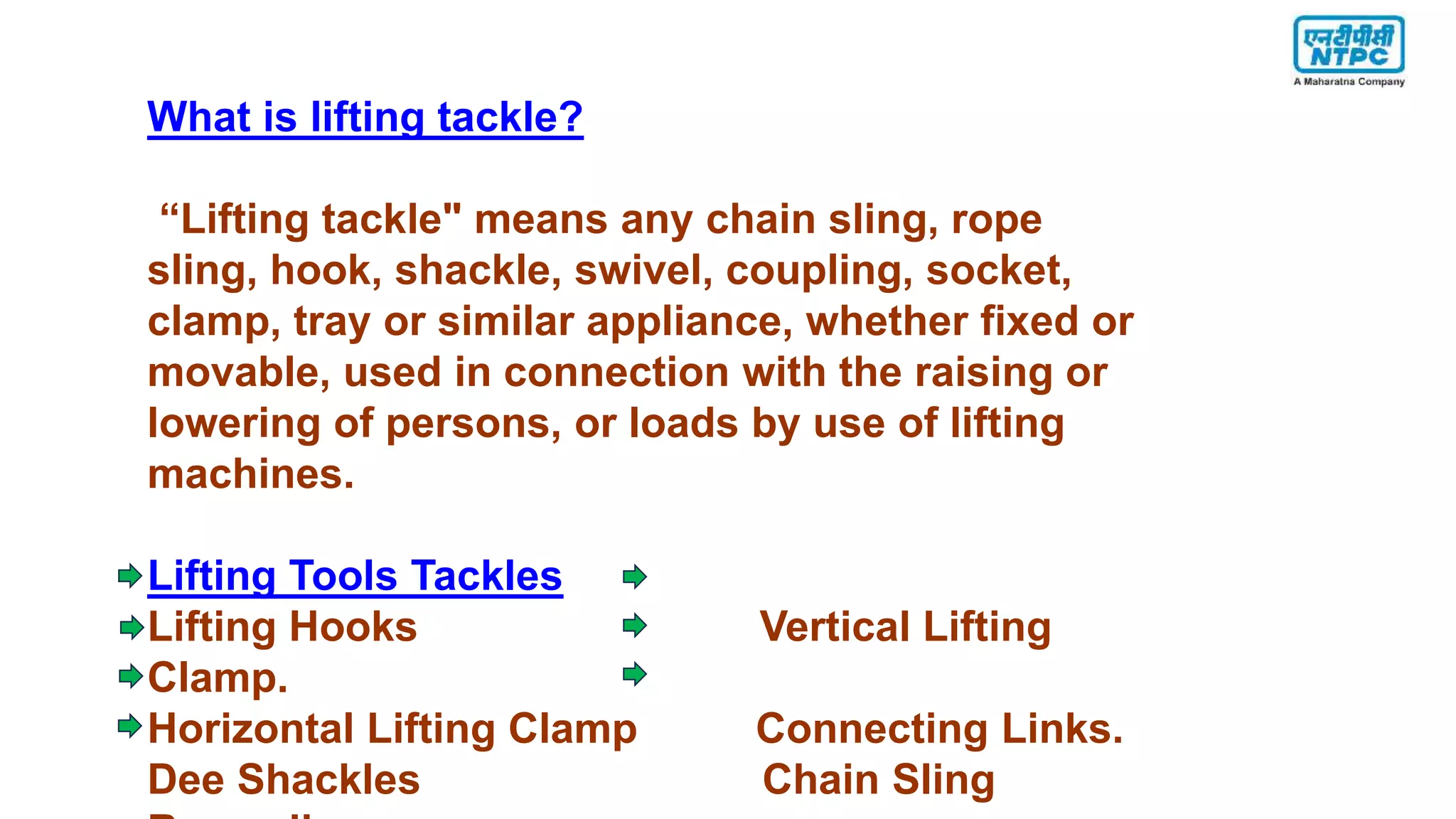Lifting tools and tackle | PDF