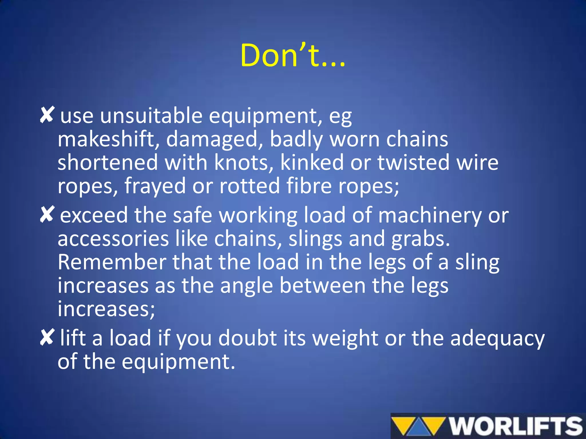 Lifting equipment at work | PPTX