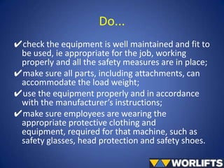 Lifting equipment at work | PPTX