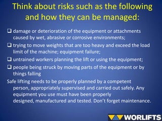 Lifting equipment at work | PPTX