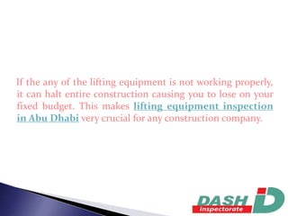 Lifting equipment inspection | PPTX