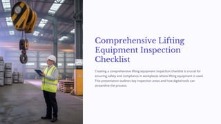 Lifting Equipment Inspection Checklist with eAuditor Audits ...