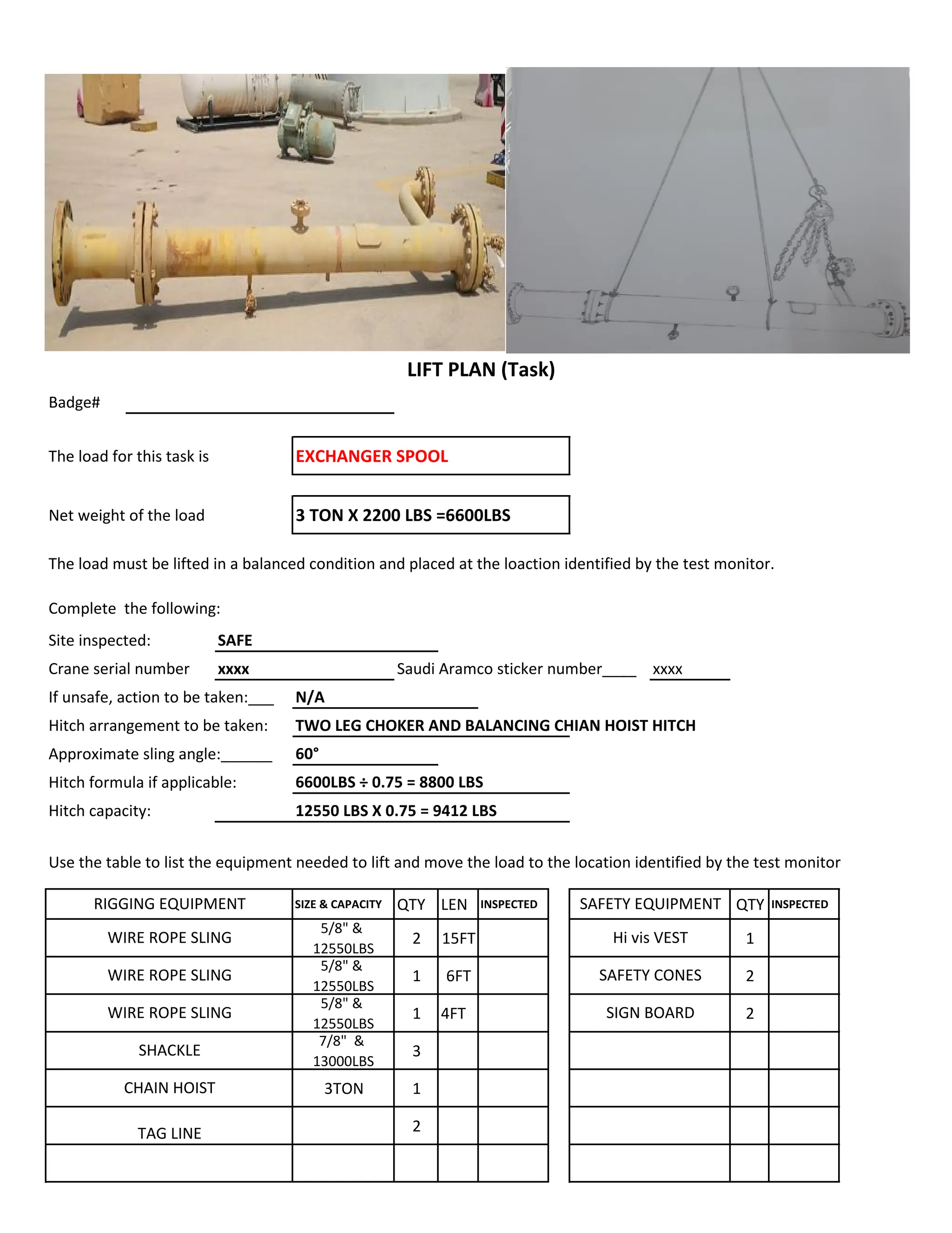 Lifting Plan | Lifting Plan for Different Process Equipment | Gaurav Singh Rajput | PDF