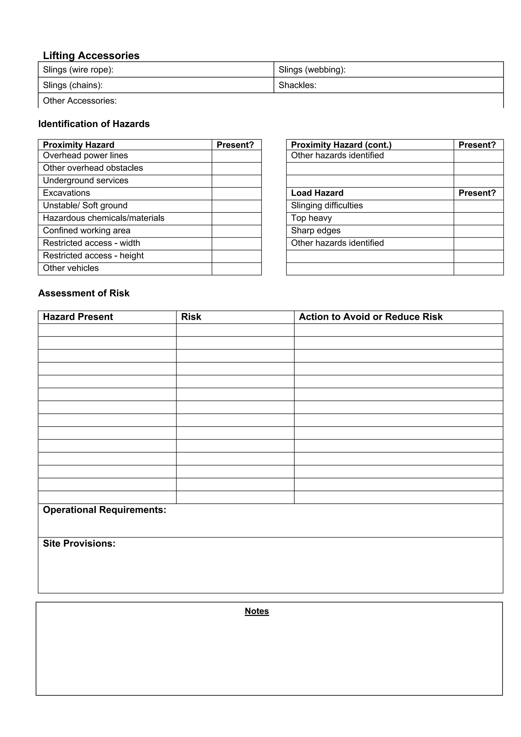 Lifting plan template | PDF