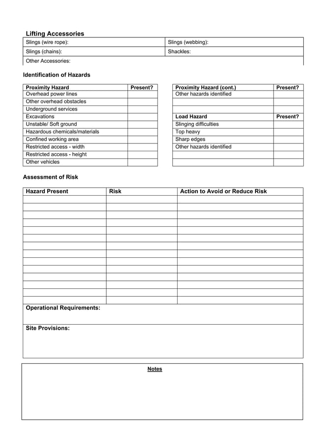 Lifting plan template | PDF