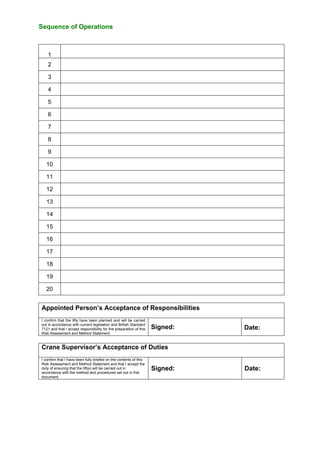 Lifting plan template | PDF