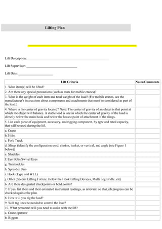 Lifting practices for engineers | PDF