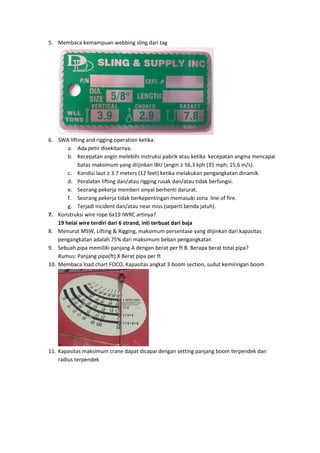 Lifting rigging test | PDF