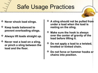 Lifting Sling Safety , bekerja dengan menggunakan aktivitas lifting | PPT