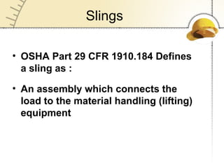 Lifting Sling Safety , bekerja dengan menggunakan aktivitas lifting | PPT