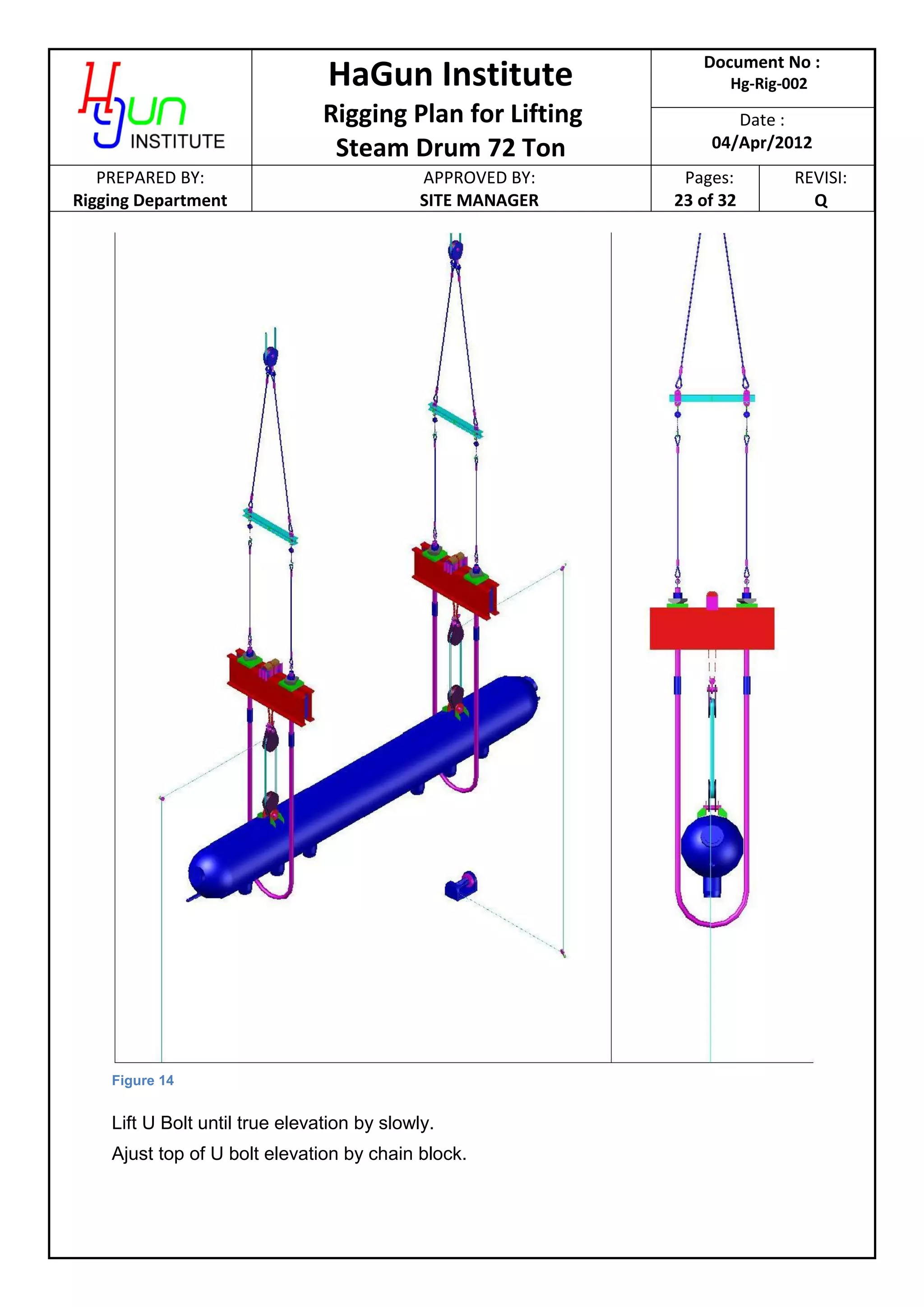 Lifting steam drum 72 ton by winch | PDF