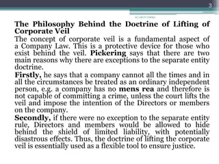 Lifting the veil of corporate personality | PPTX