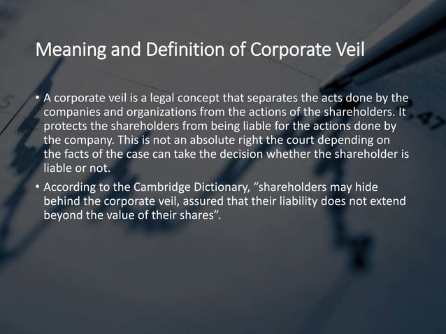 Lifting up of corporate veil | PPTX