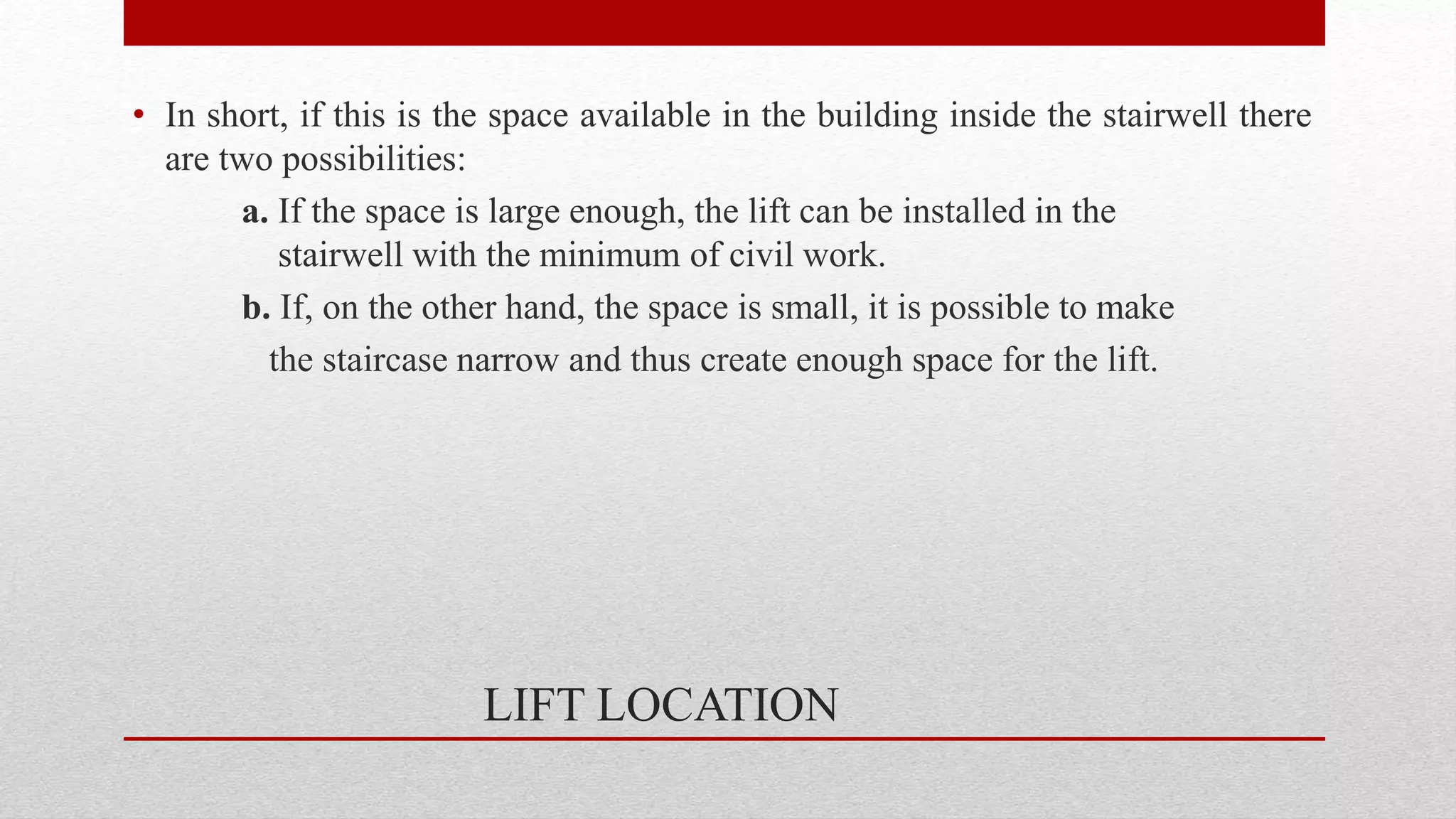 Lift Location, Arrangement and Zoning System | PPTX