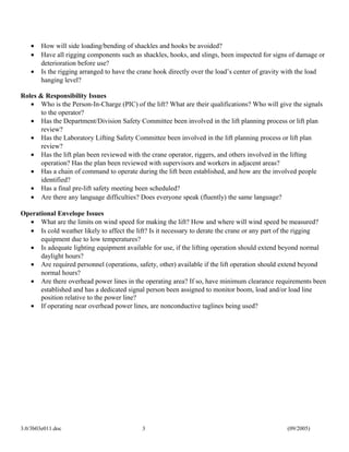 Lift Plan | DOC