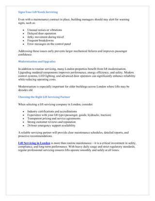 Lift Servicing London Ensuring Safety, Compliance, and Reliability.pdf
