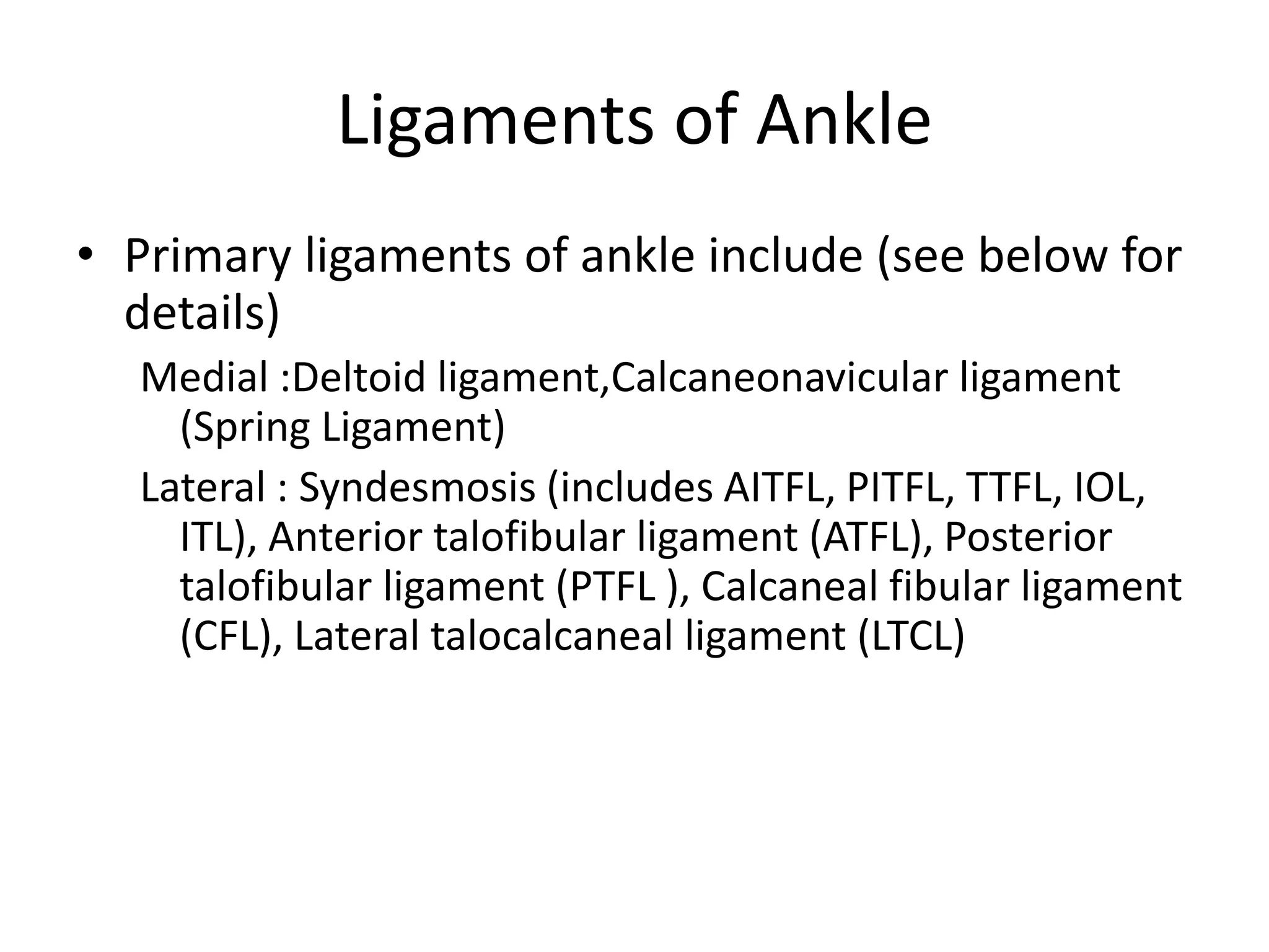 ligament injury of the Lower extremities | PPTX