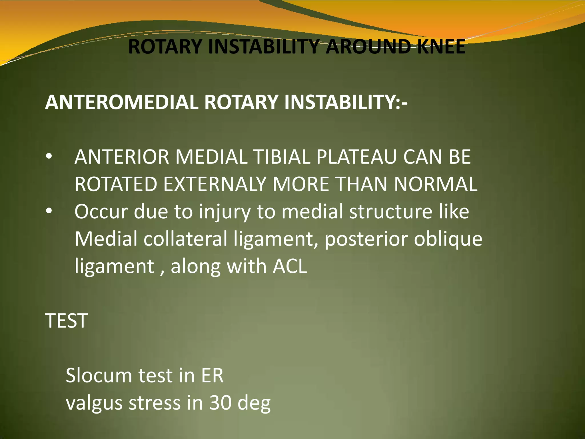 Ligamentous injury around knee joint | PPTX