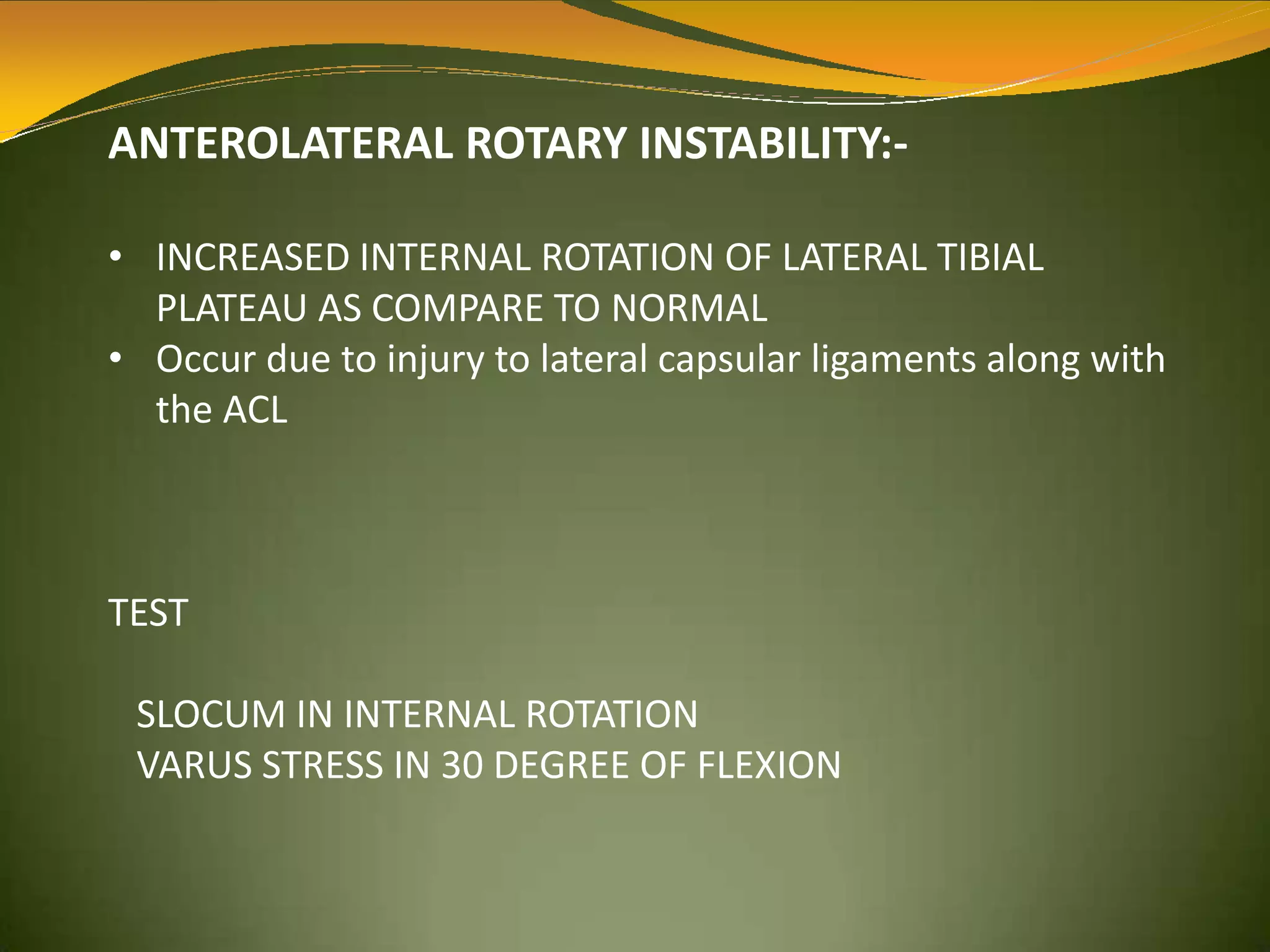Ligamentous injury around knee joint | PPTX