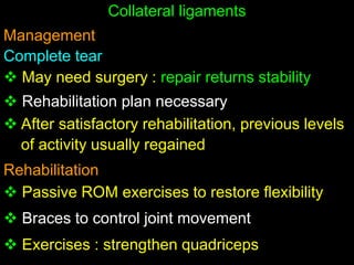 Slide for ligament injury, good for quick reference | PPT