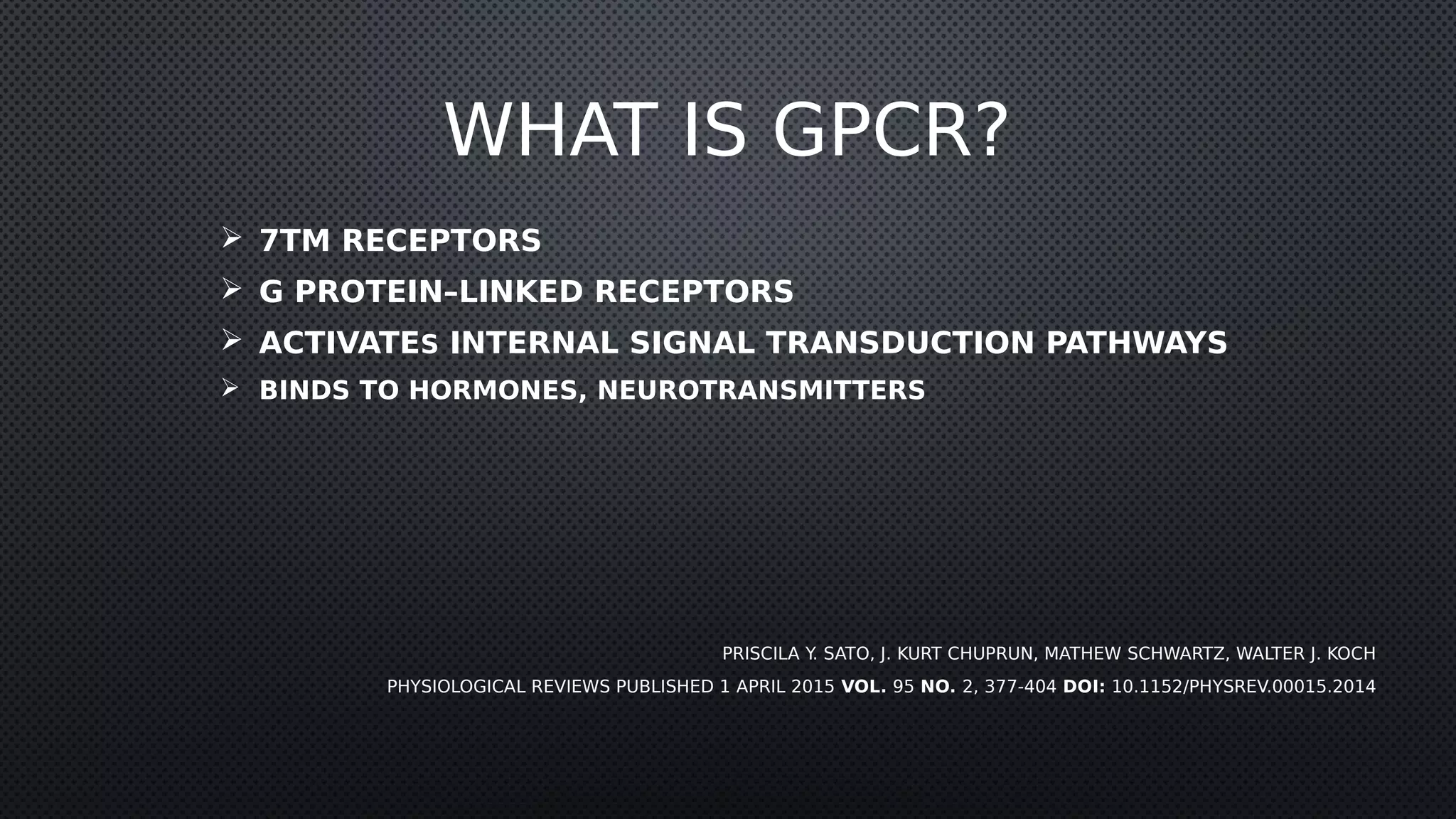 Ligand binding in g protein coupled receptors | PDF