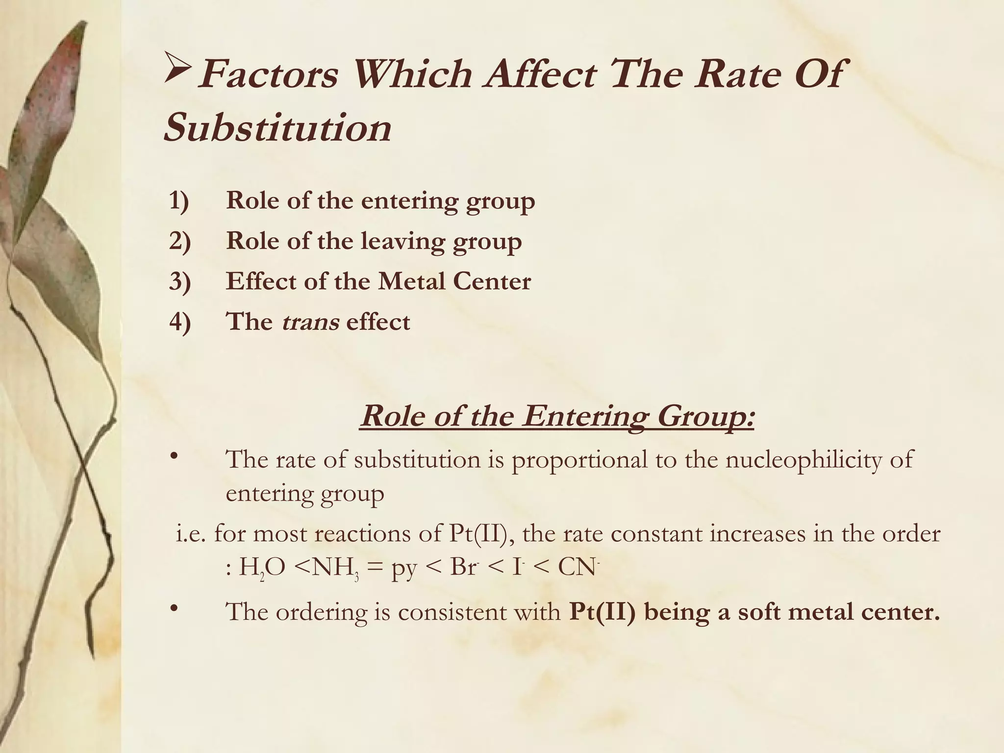 Ligand substitution reactions | PPT