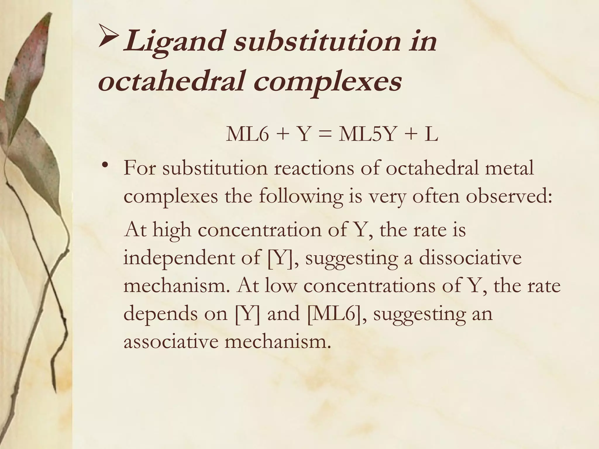 Ligand substitution reactions | PPT