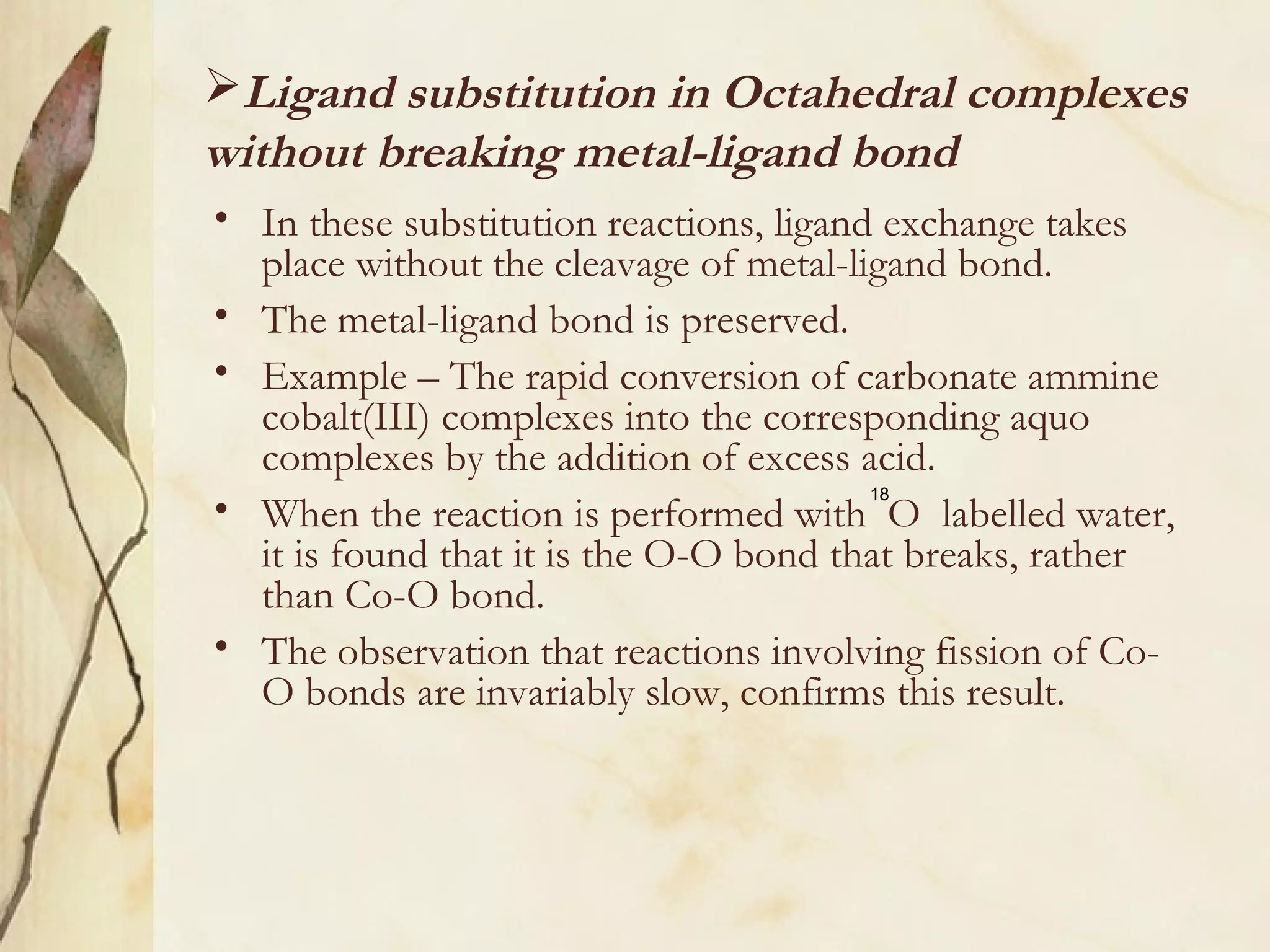 Ligand substitution reactions | PPT