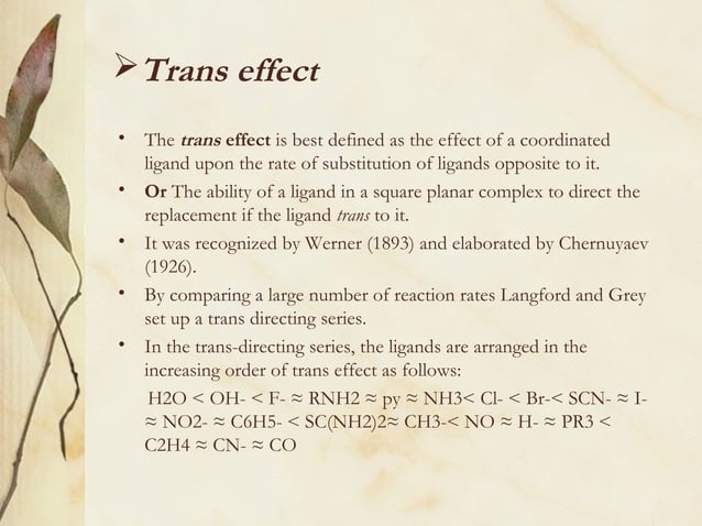Ligand substitution reactions | PPT